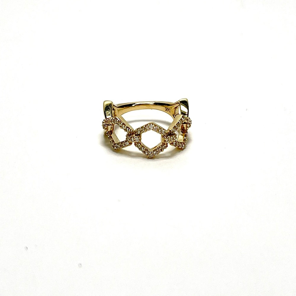 Ghost 14K Gold and Diamond Chain Link Ring Flexible Fun Stackable Band ...